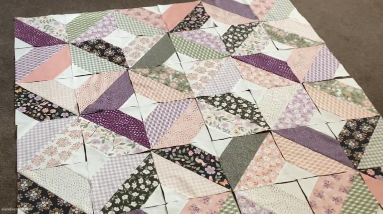Layer Cake Half Square Triangle Quilt Tutorial - Alanda Craft