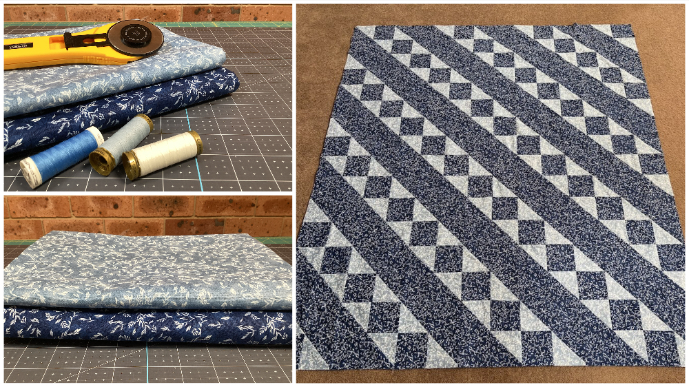 Two-Fabric One-Block Quilt Pattern (Beginner Friendly) - Alanda Craft